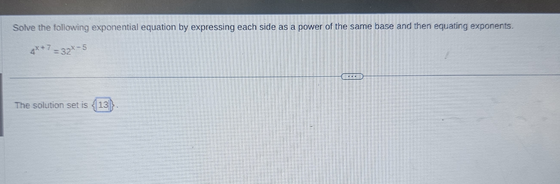 Solved Solve the following exponential equation by | Chegg.com