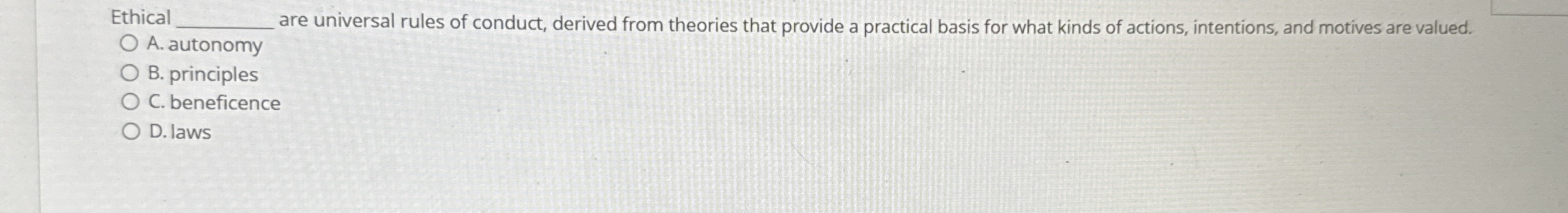 Solved Ethical ﻿are universal rules of conduct, derived | Chegg.com