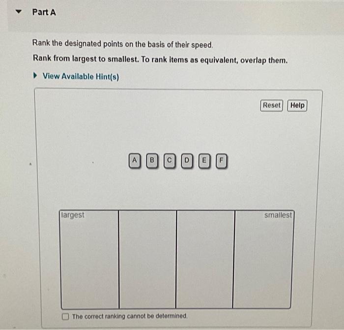 Solved Rank the designated points on the basis of their | Chegg.com