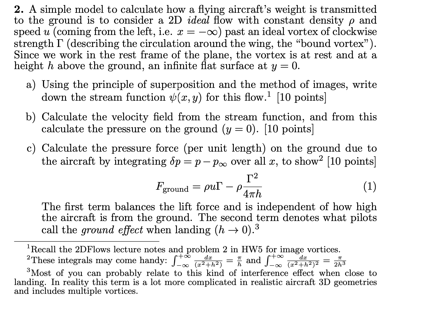Solved A simple model to calculate how a flying aircraft's | Chegg.com