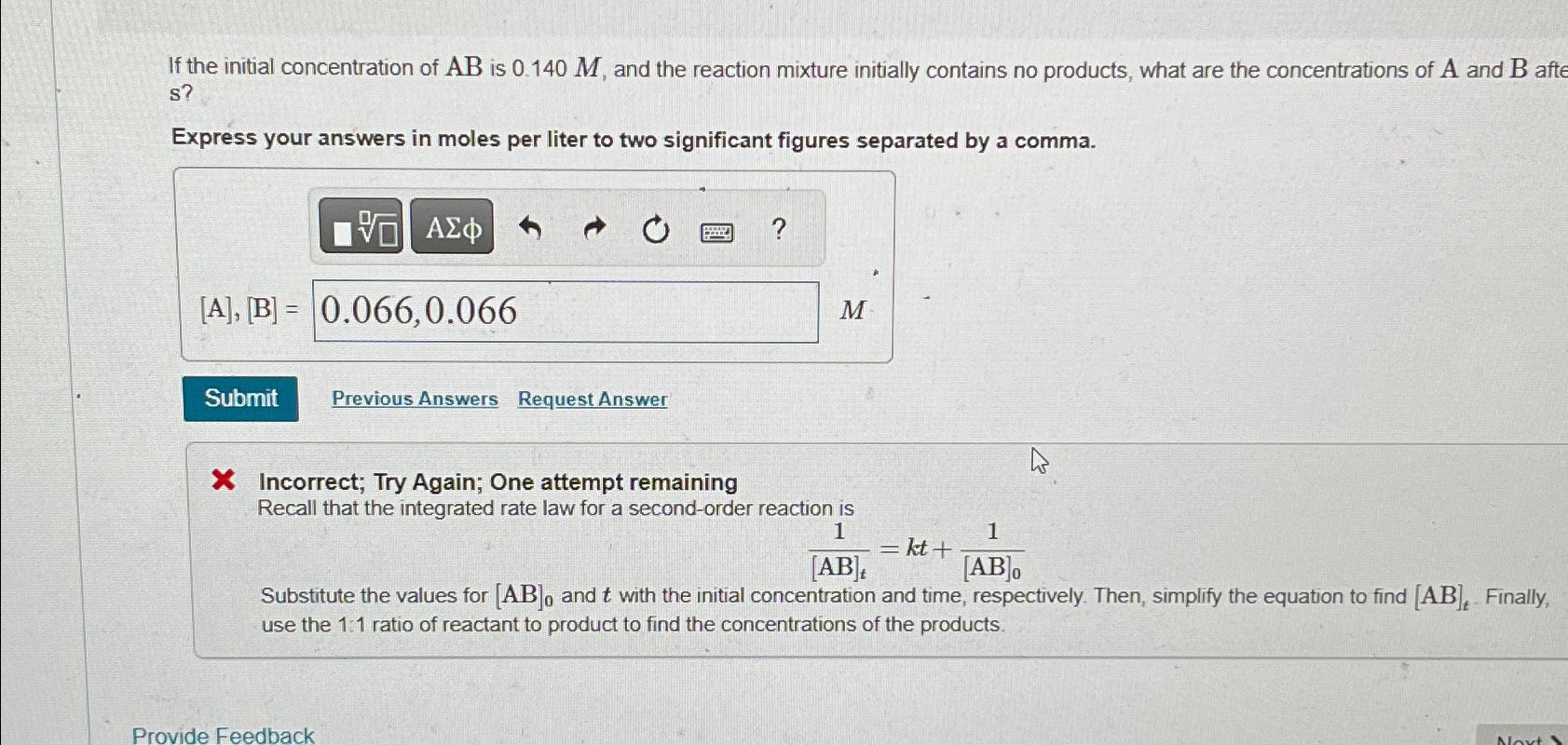 MISSED THIS? Watch KCV: The Integrated Rate Law,IWE: | Chegg.com