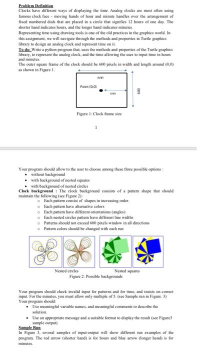 Solved Problem Definition Clocks have different ways of | Chegg.com