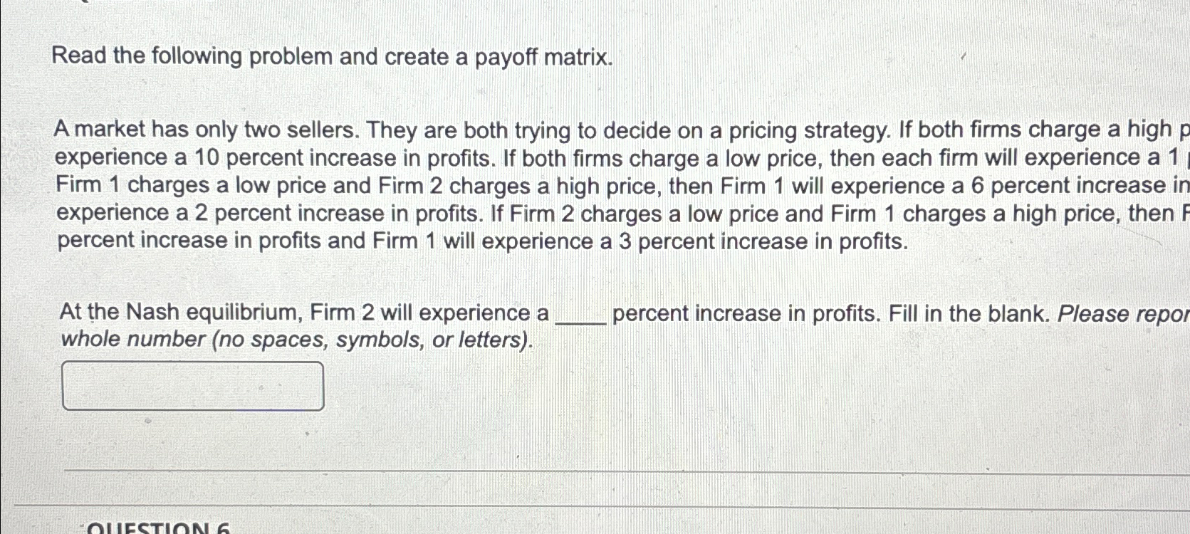 Solved Read the following problem and create a payoff | Chegg.com