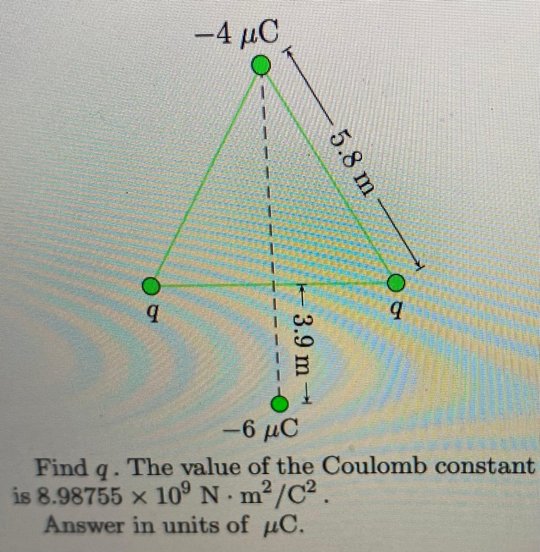 Solved Find q. ﻿The value of the Coulomb constant is | Chegg.com