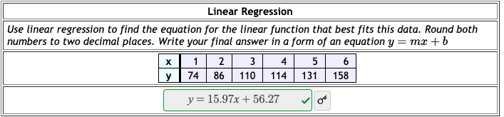 Solved Use linear regression to find the equation for the | Chegg.com