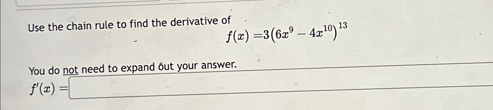 Solved Use the chain rule to find the derivative | Chegg.com