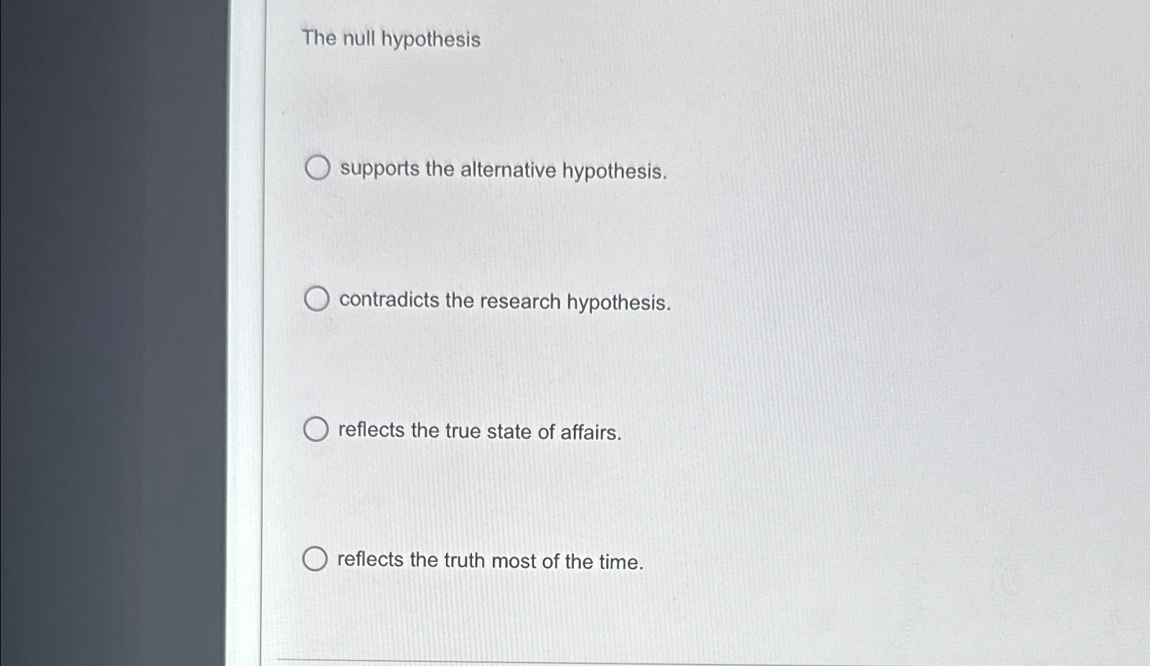The null hypothesis supports the alternative | Chegg.com