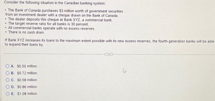 Consider the following situation in the Canadian | Chegg.com