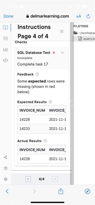 Task 13: List the invoice number and invoice date for | Chegg.com