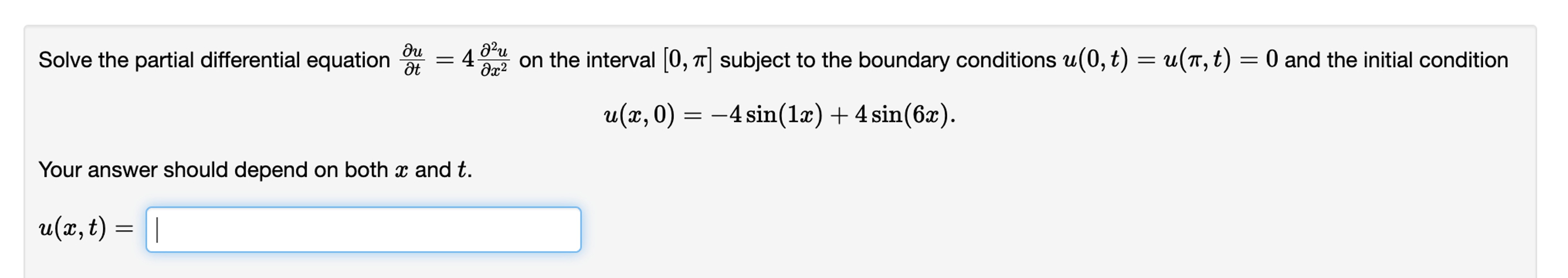 Solved Solve the partial differential equation | Chegg.com