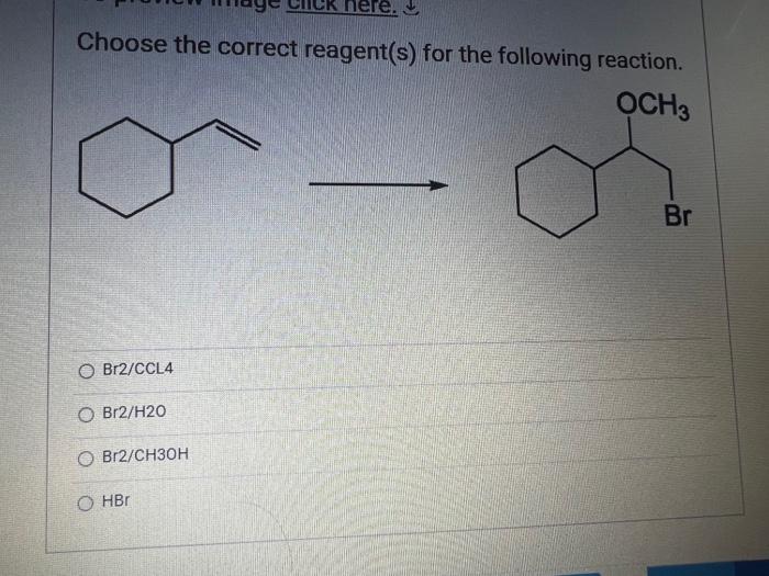 Solved Choose the correct reagent(s) for the following | Chegg.com