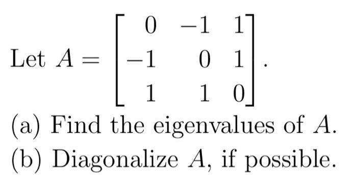 Solved Please answer the following linear algebra question | Chegg.com