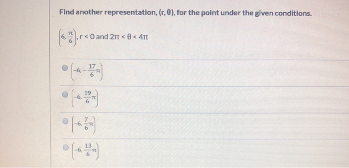 Solved Find another representation , (r, theta) , for the | Chegg.com