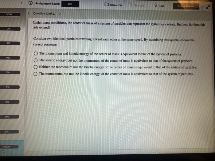 Solved O Assignment Score: 0% Resources Hint Check Answer | Chegg.com