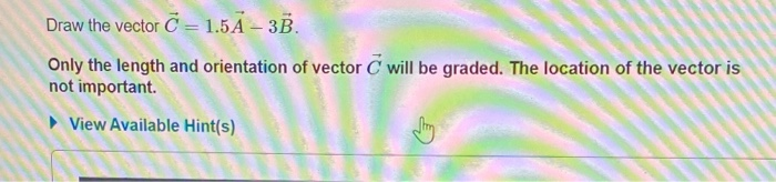 Solved Draw the vector C = 1.5A – 3B. Only the length and | Chegg.com
