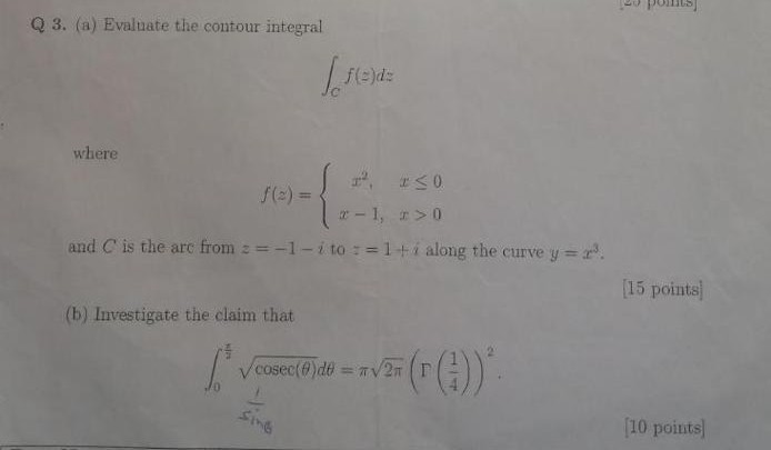 Solved Q 3. (a) Evaluate the contour integral Islosti where | Chegg.com