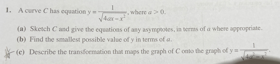 Solved A curve C ﻿has equation y=14ax-x22, ﻿where a>0.(a) | Chegg.com