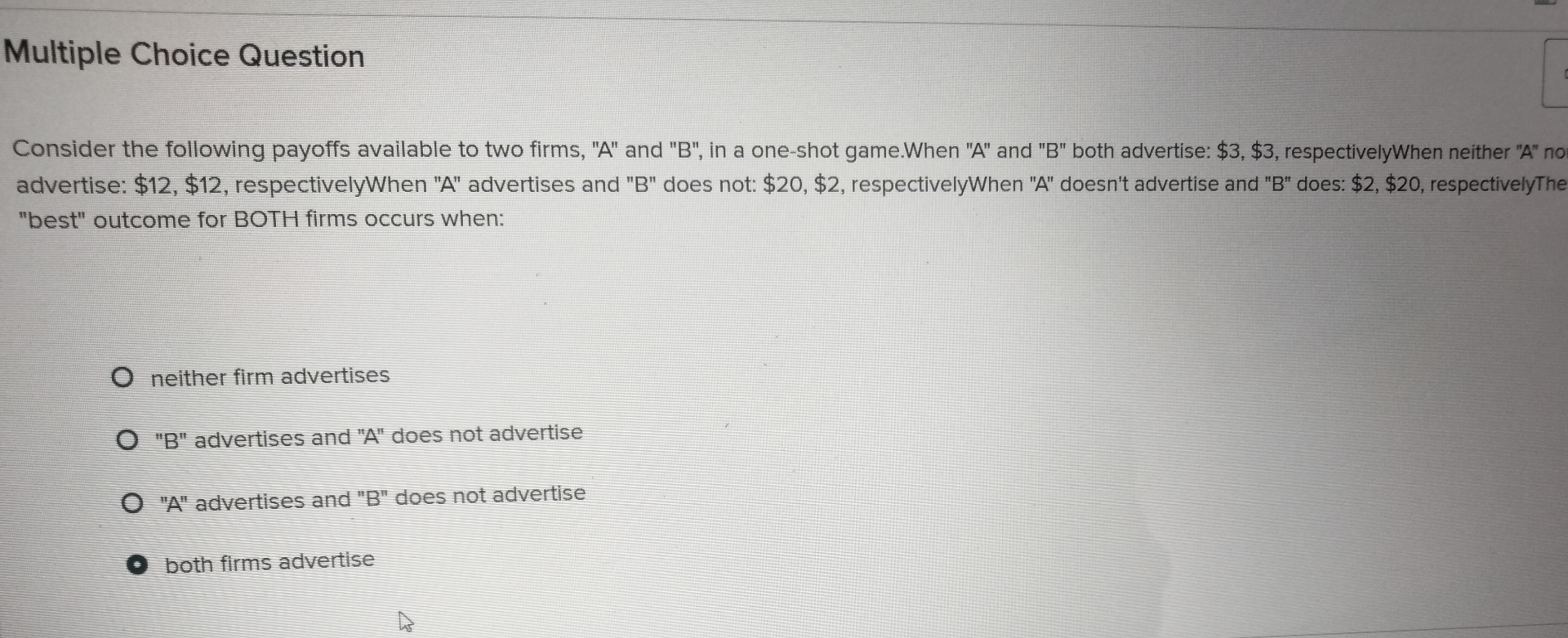 Solved Multiple Choice QuestionConsider the following | Chegg.com