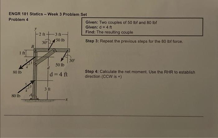 Solved ENGR 181 Statics - Week 3 Problem Set Problem 4 | Chegg.com