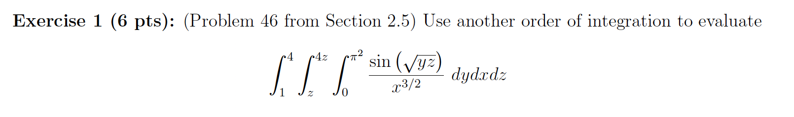 Solved Exercise 1 ( 6 ﻿pts): (Problem 46 ﻿from Section 2.5) | Chegg.com