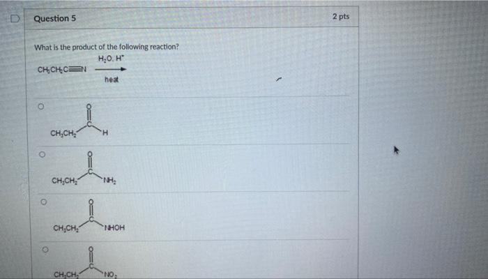 Solved What is the product of the following reaction? | Chegg.com