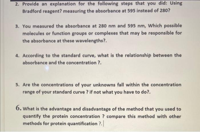 Solved B: Determine the concentration of protein using | Chegg.com