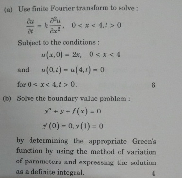 Solved (a) ﻿Use finite Fourier transform to solve | Chegg.com