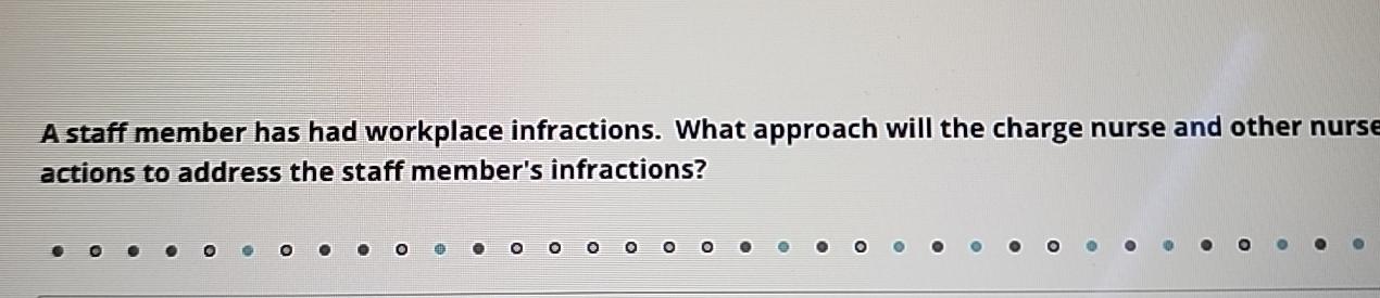 Solved A staff member has had workplace infractions. What | Chegg.com