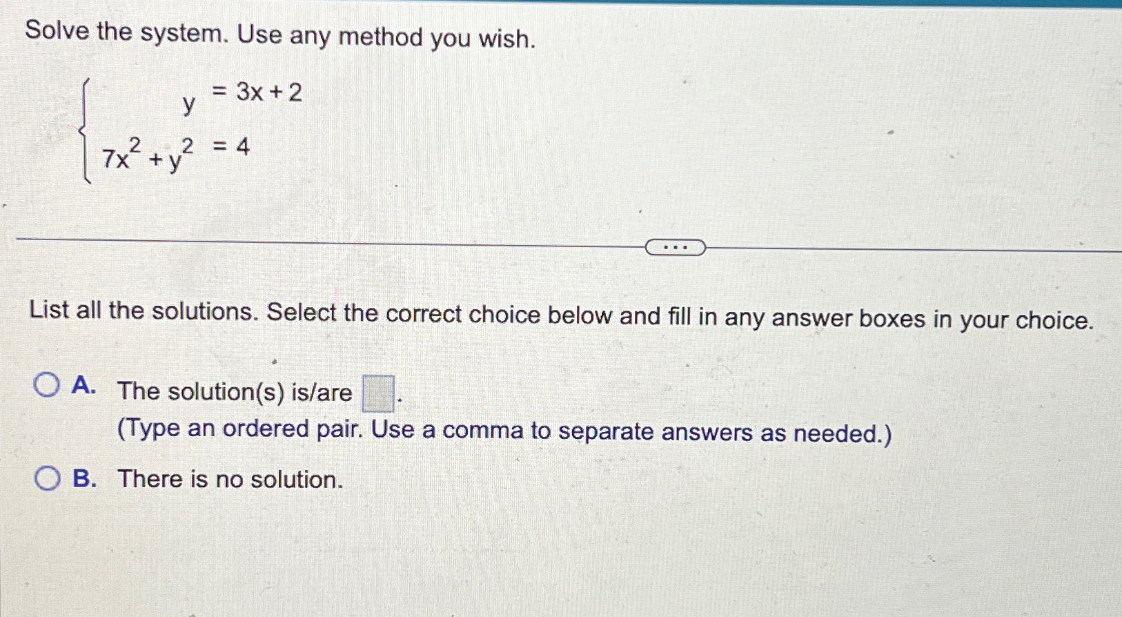 Solved Solve the system. Use any method you | Chegg.com