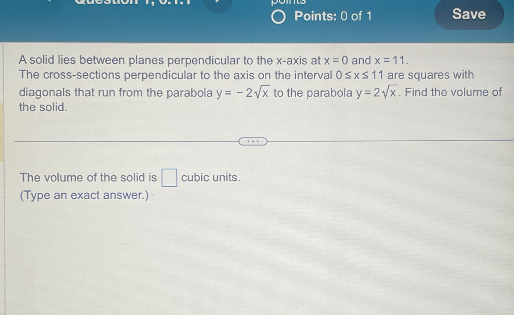 Solved Points: 0 ﻿of 1A solid lies between planes | Chegg.com