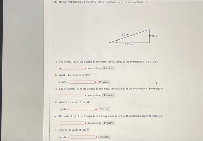 Solved Consider the right triangle shown below that has an | Chegg.com