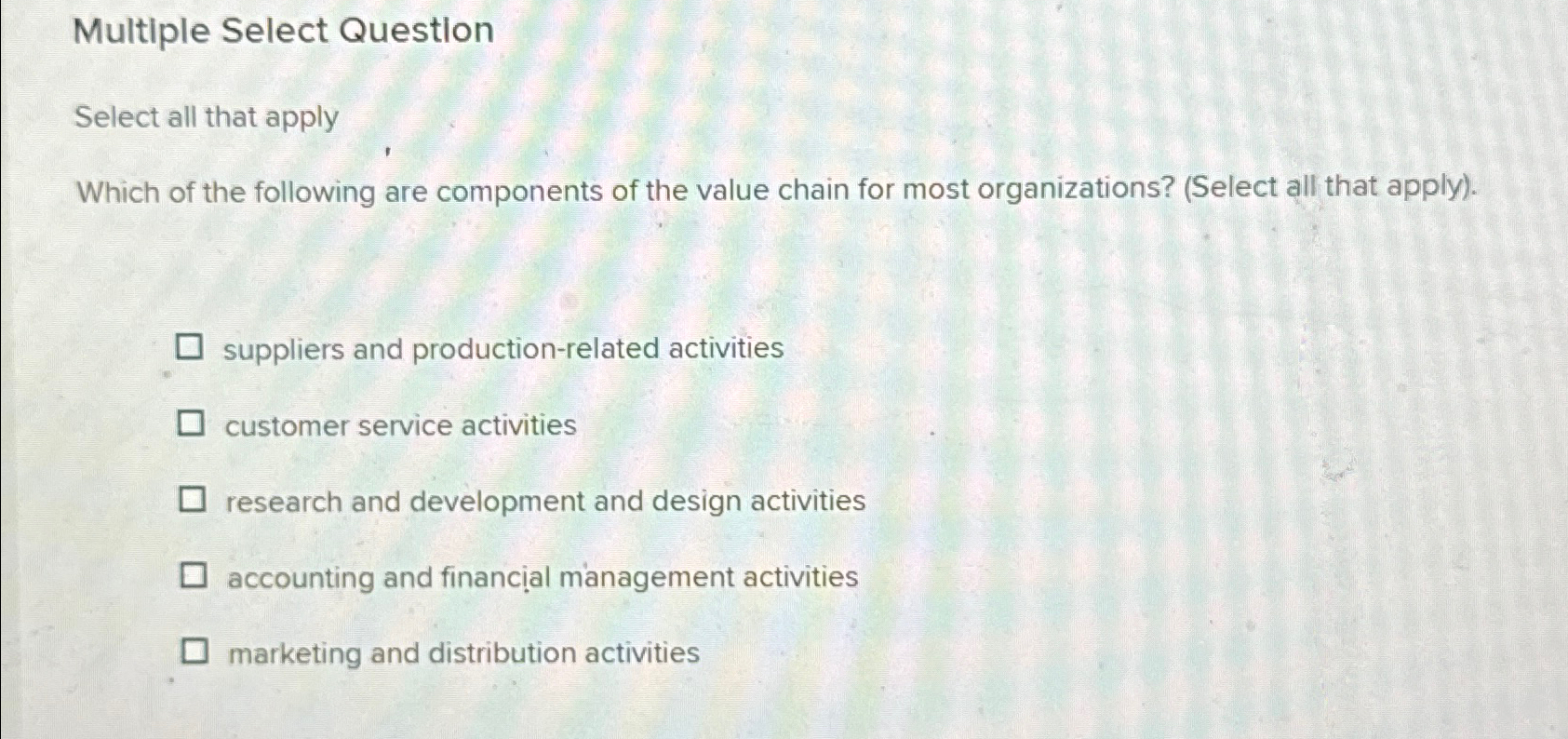 Solved Multiple Select QuestionSelect all that applyWhich of | Chegg.com