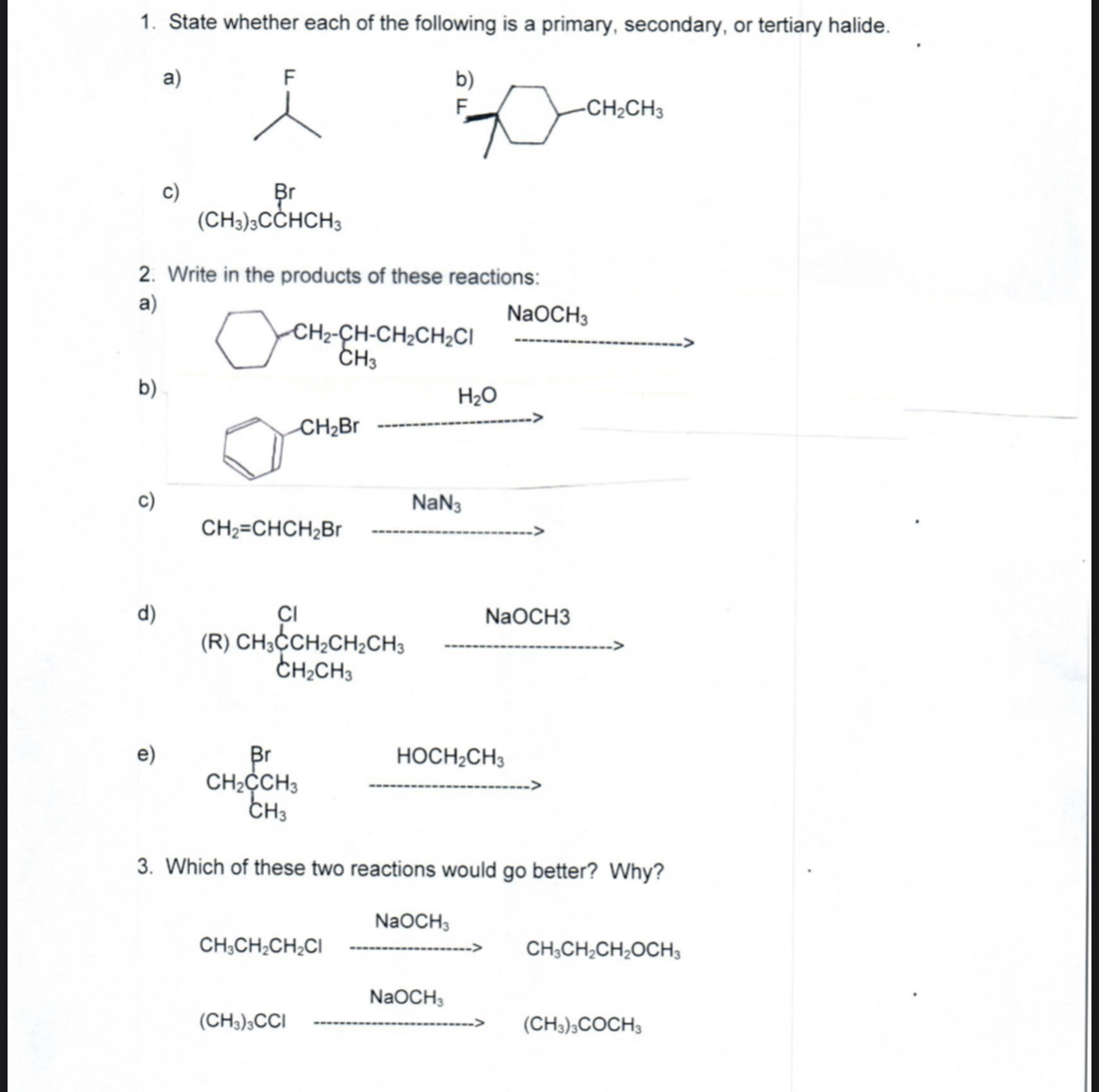 Solved State whether each of the following is a primary, | Chegg.com