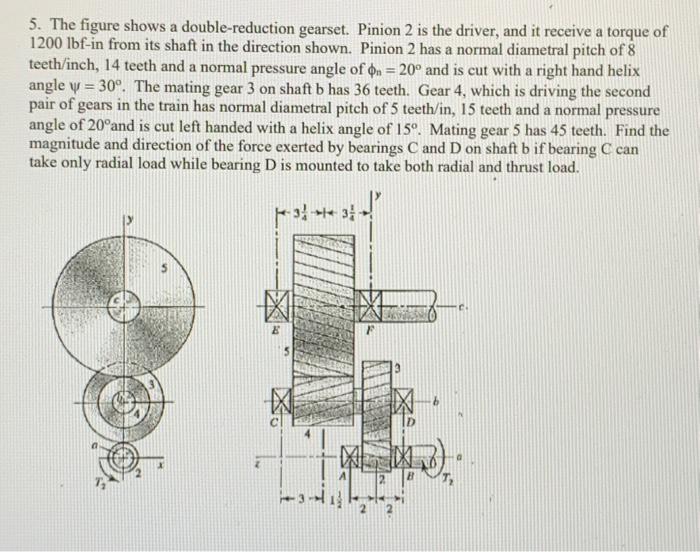 Solved 5. The figure shows a double-reduction gearset. | Chegg.com