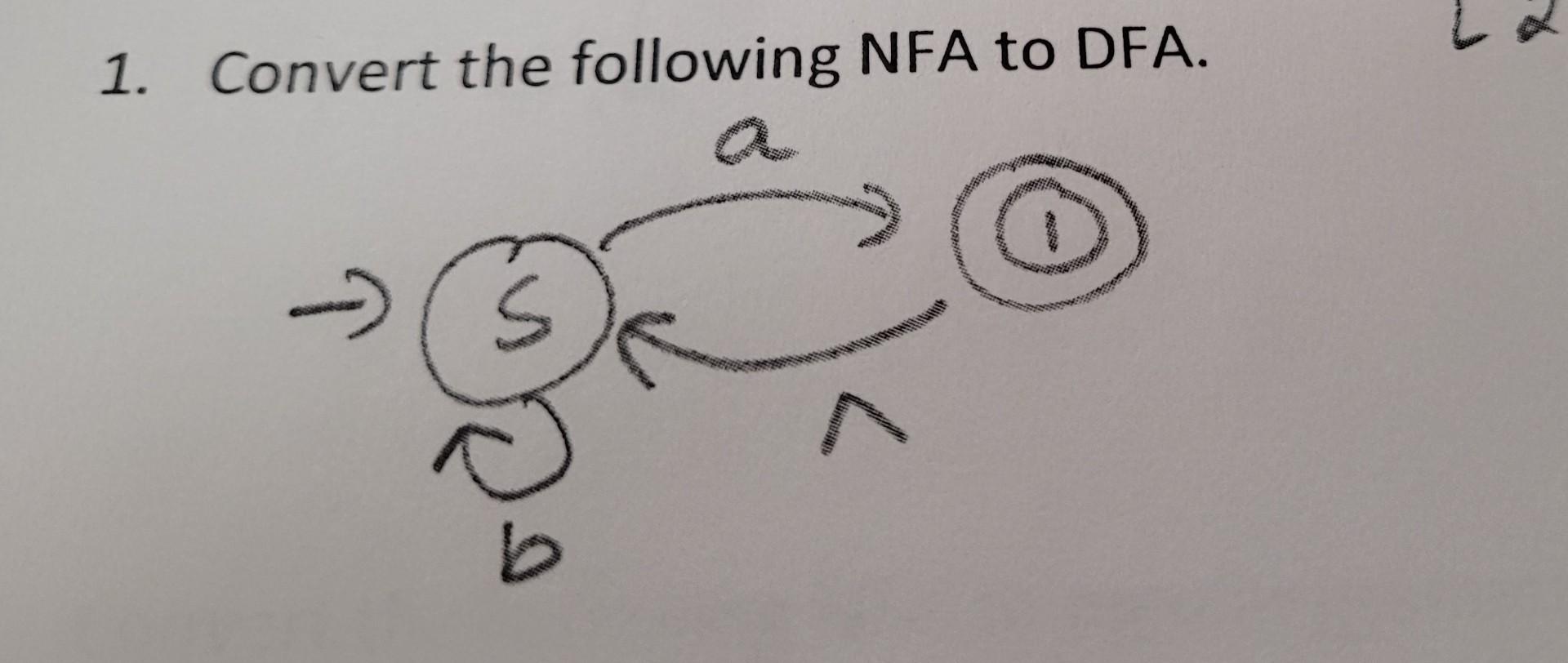 Solved 1. Convert the following NFA to DFA. | Chegg.com