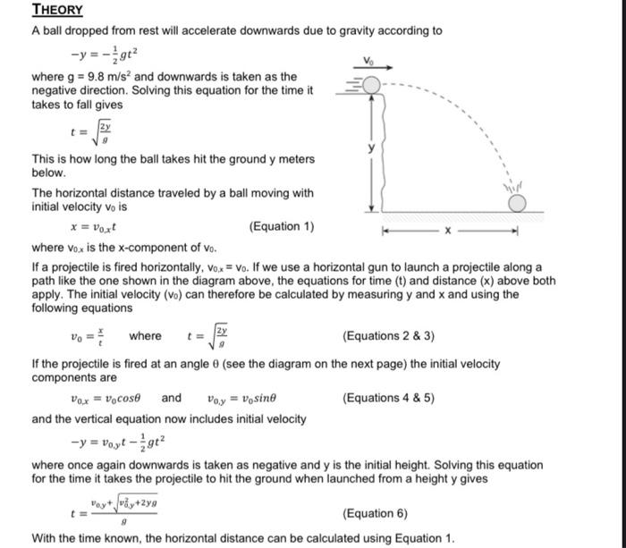 Solved PROCEDURE 1. HORIZONTAL GUN The gun is first fired | Chegg.com