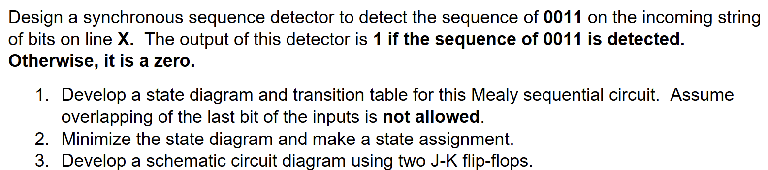 Design a synchronous sequence detector to detect the | Chegg.com