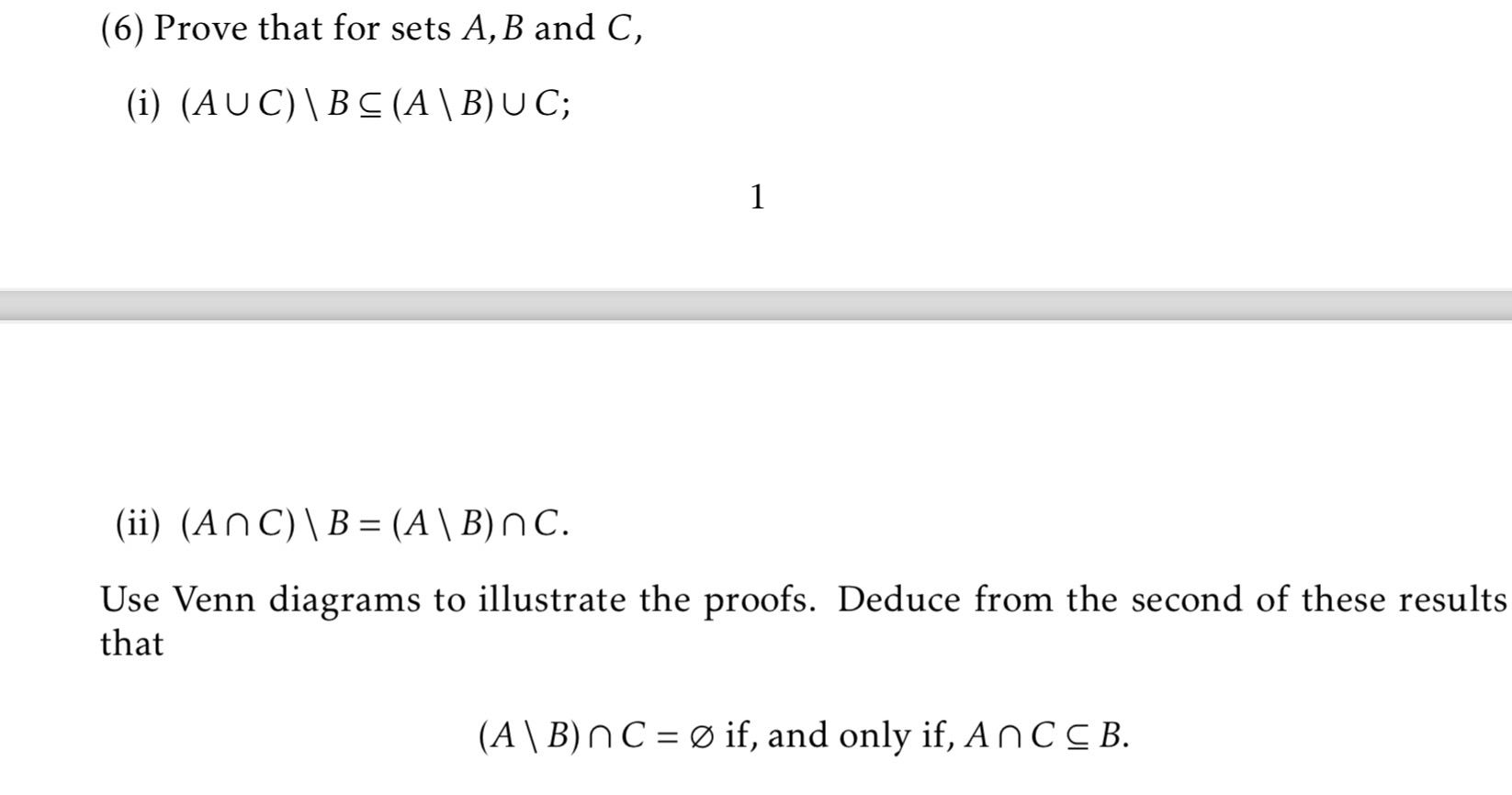 Solved (6) ﻿Prove that for sets A,B ﻿and | Chegg.com