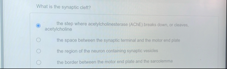Solved What is the synaptic cleft?the step where | Chegg.com