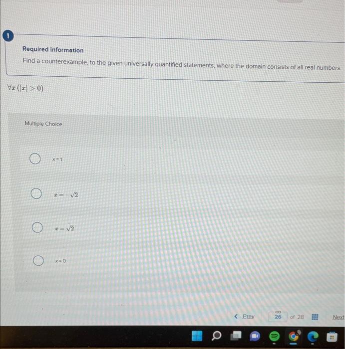Solved Required information Find a counterexample, to the | Chegg.com