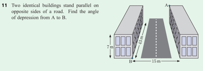 Solved 11 Two identical buildings stand parallel on opposite | Chegg.com