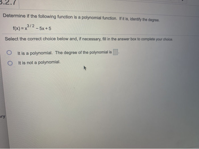 Solved Determine if the following function is a polynomial | Chegg.com