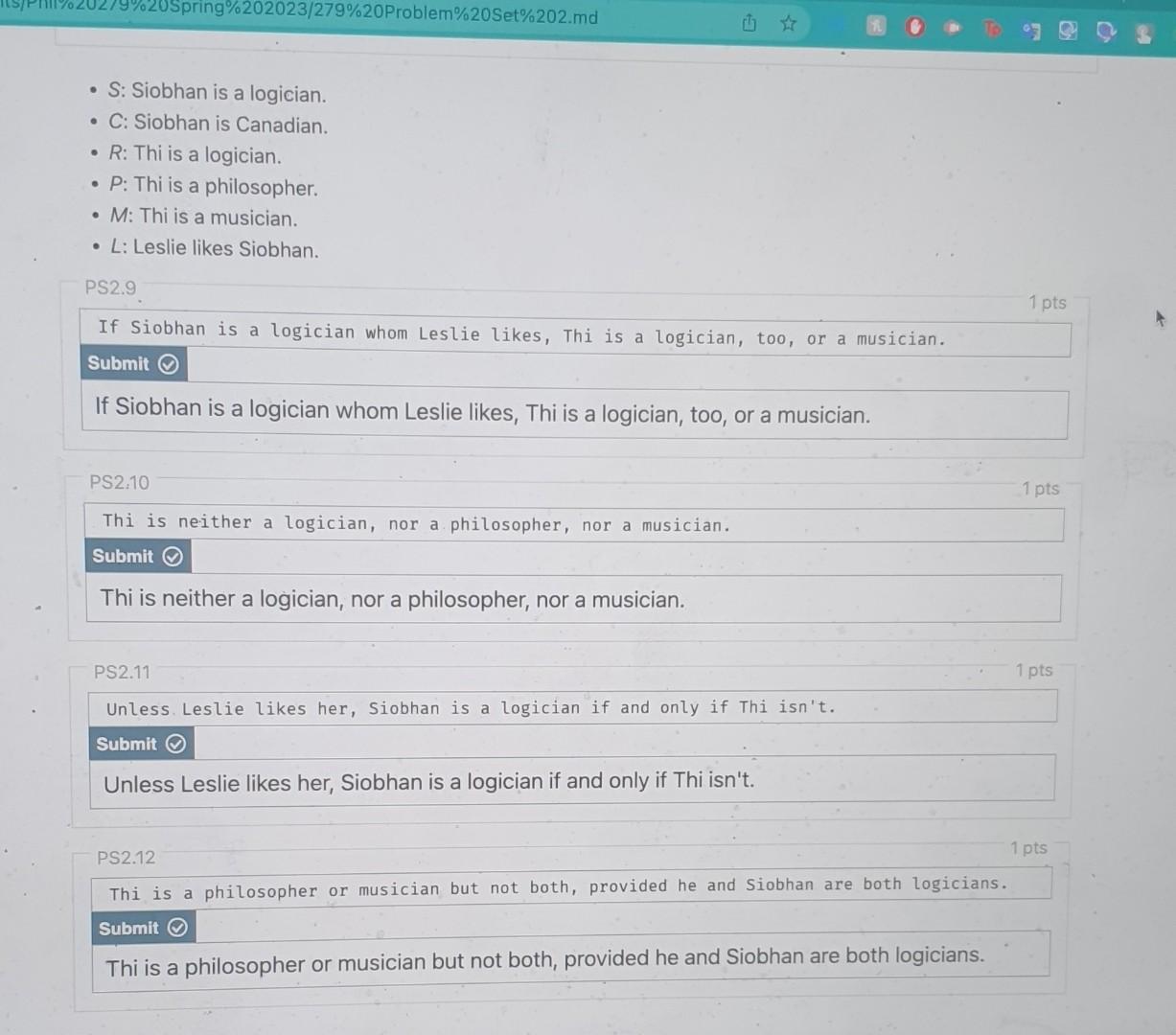 To enter logical symbols on the keyboard, use: not¬ | Chegg.com