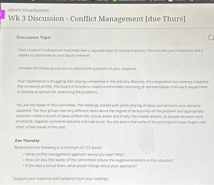 Solved Discussion Topic Post a total of 3 substantive | Chegg.com