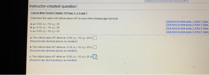 Solved Instructor-created question Course Note Packet | Chegg.com