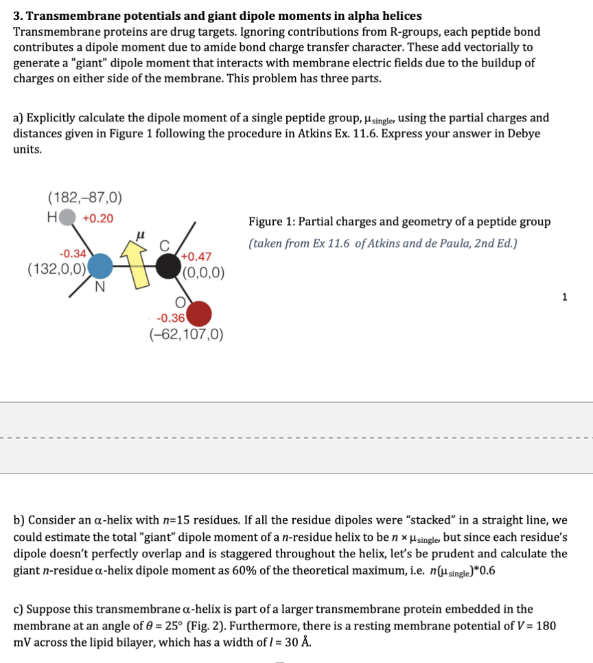 Solved b) ﻿Consider an α-helix with n=15 ﻿residues. If all | Chegg.com