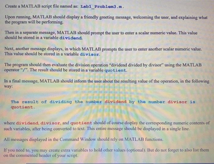 Solved Create a MATLAB script file named as: | Chegg.com