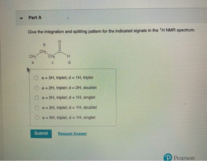 Solved Part A Give The Integration And Splitting Pattern