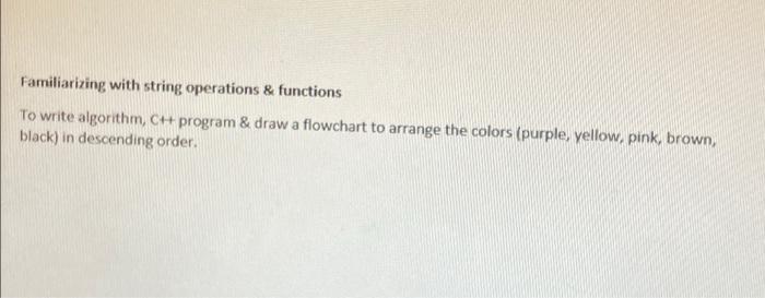 Solved Familiarizing With String Operations And Functions To 