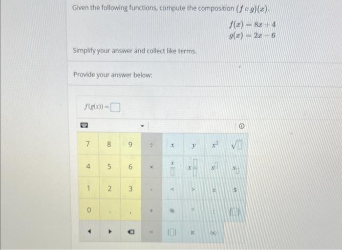 Solved Given the following functions, compute the | Chegg.com
